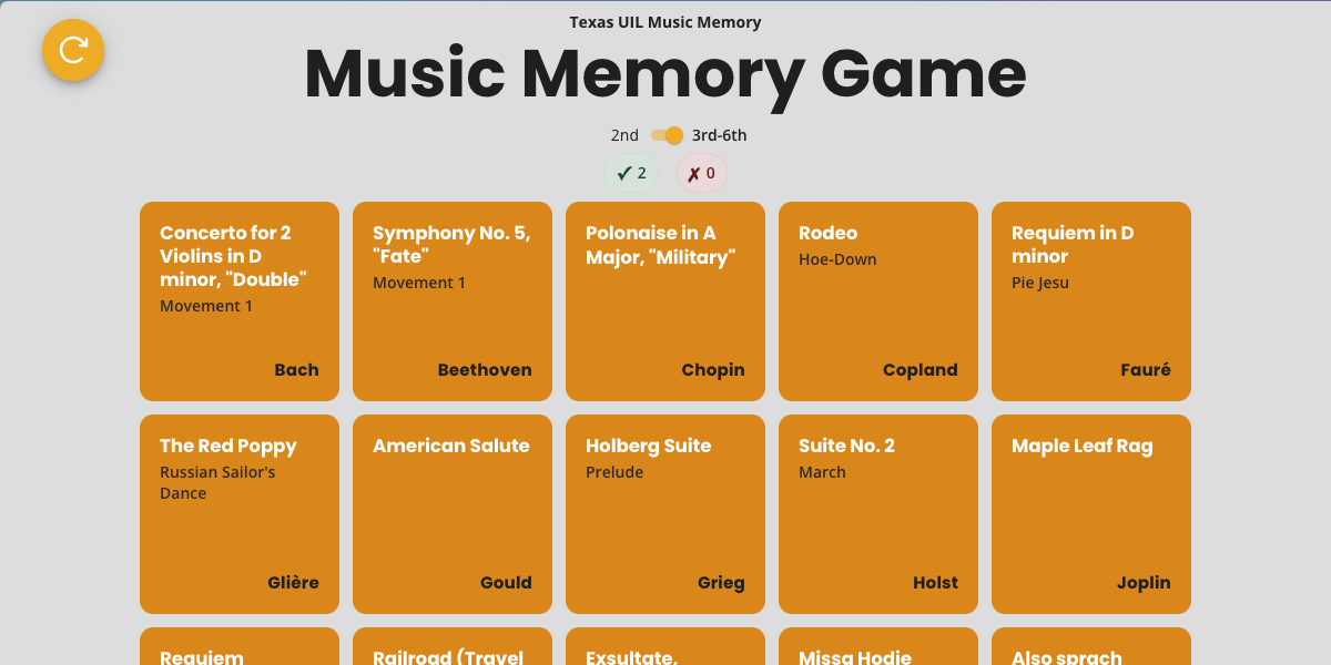 Texas UIL Music Memory